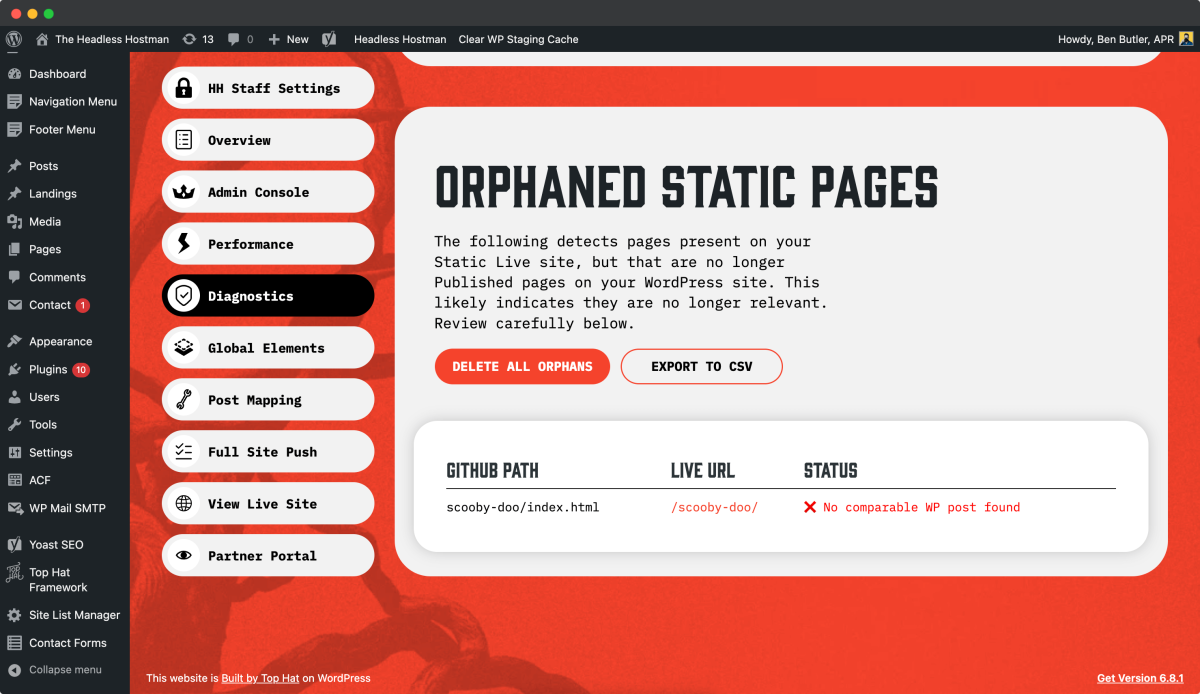 Detect, Export, and Delete Static Orphan Pages - The Headless Hostman